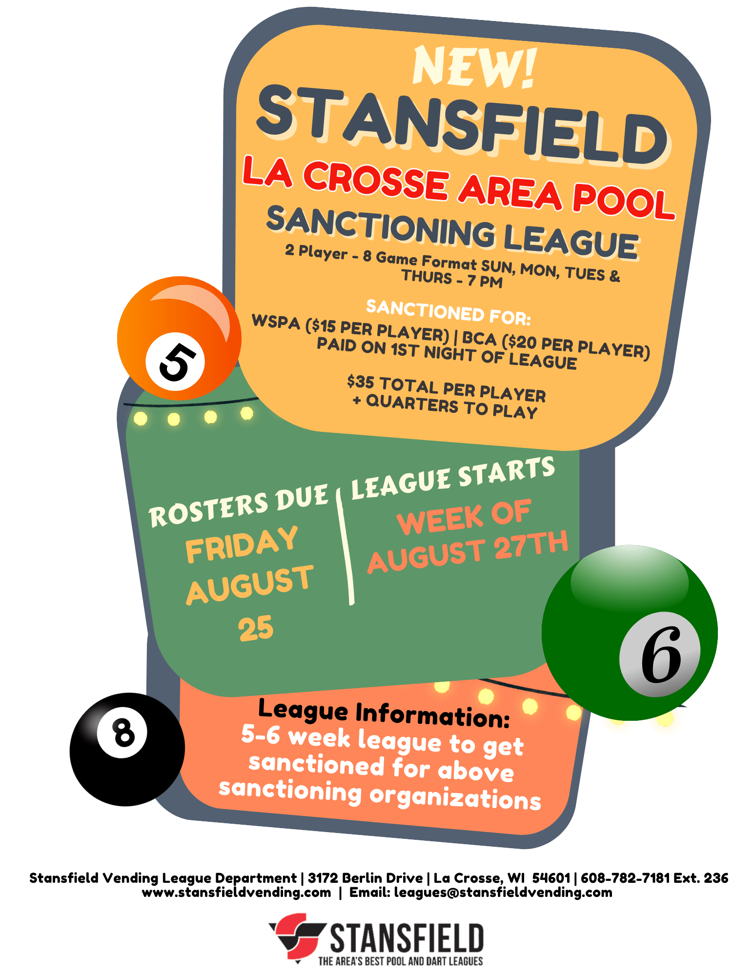 Fall La Crosse Pool Sanctioning League Online Registration - Stansfield ...