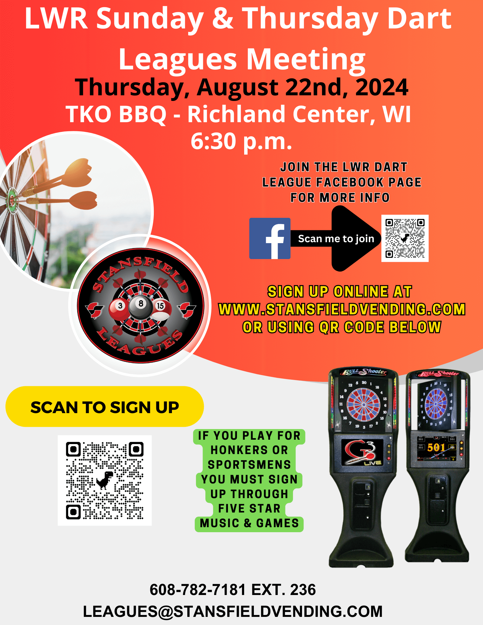 LWR Darts - Stansfield Vending | Pool Leagues | Dart Leagues